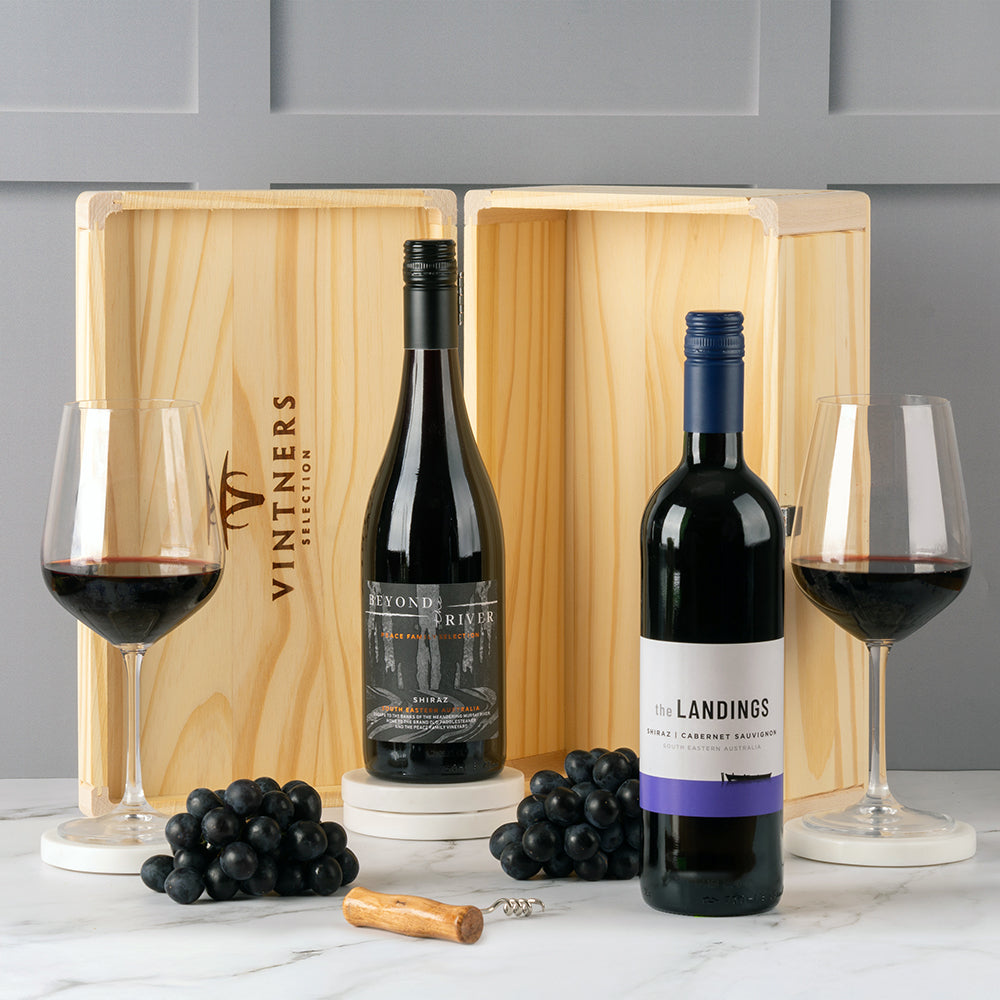 Wine Lover Contemporary Reds Pair in Wood Box – Vintners