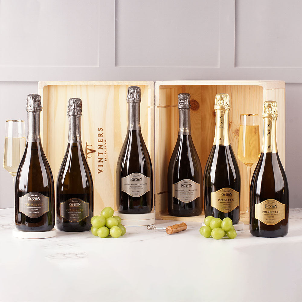 Tasting Case of Prosecco in Wood Case – Vintners